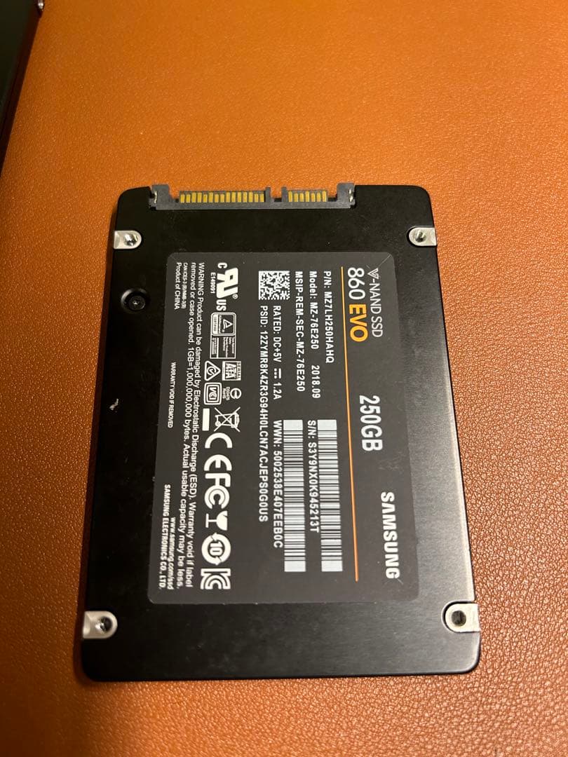 ⑨SATA SSD 250G 2.5インチ SAMSUNG 860 EVO - メルカリ