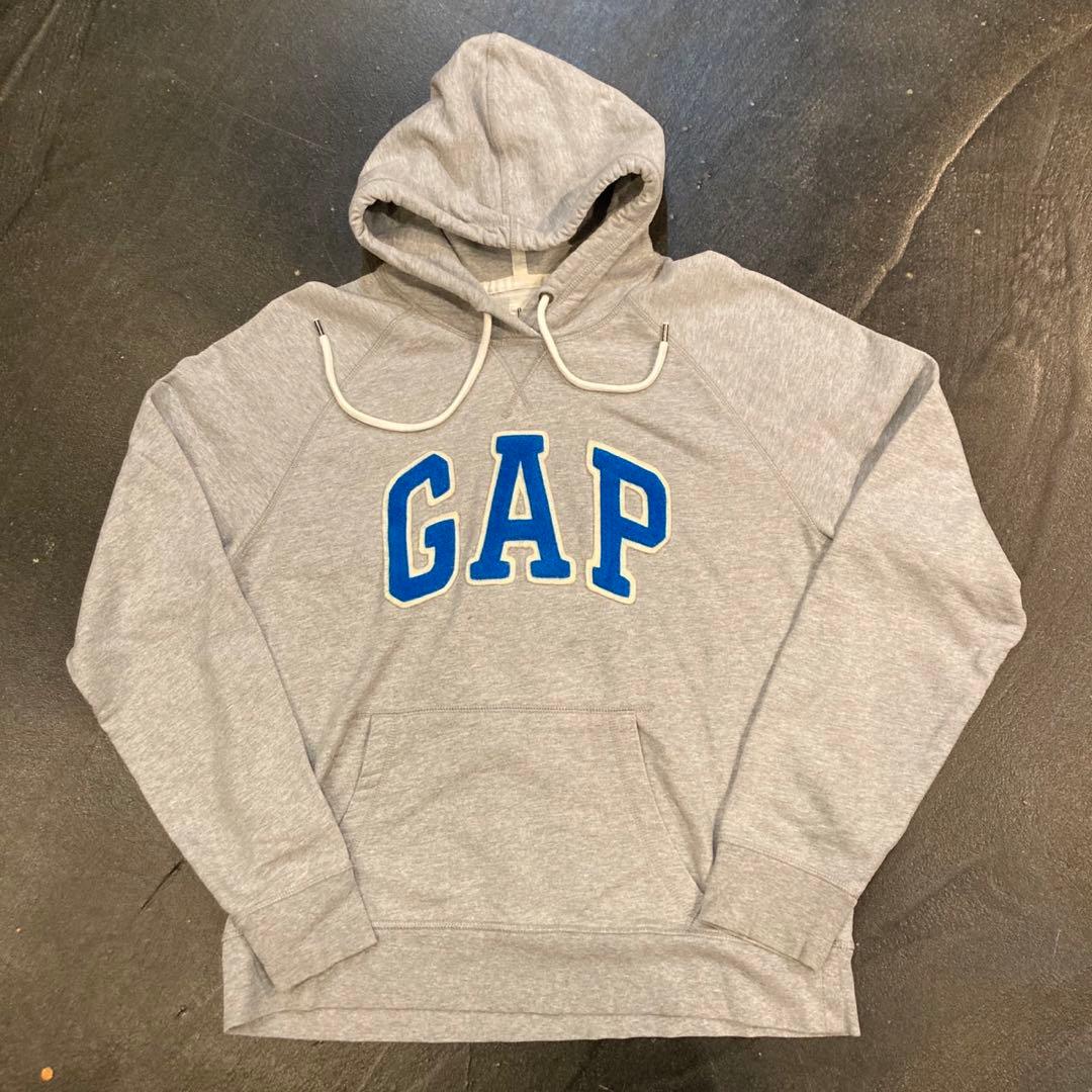 00s OLD GAP 前V ロゴ ワッペン パーカー フーディ L グレー - メルカリ