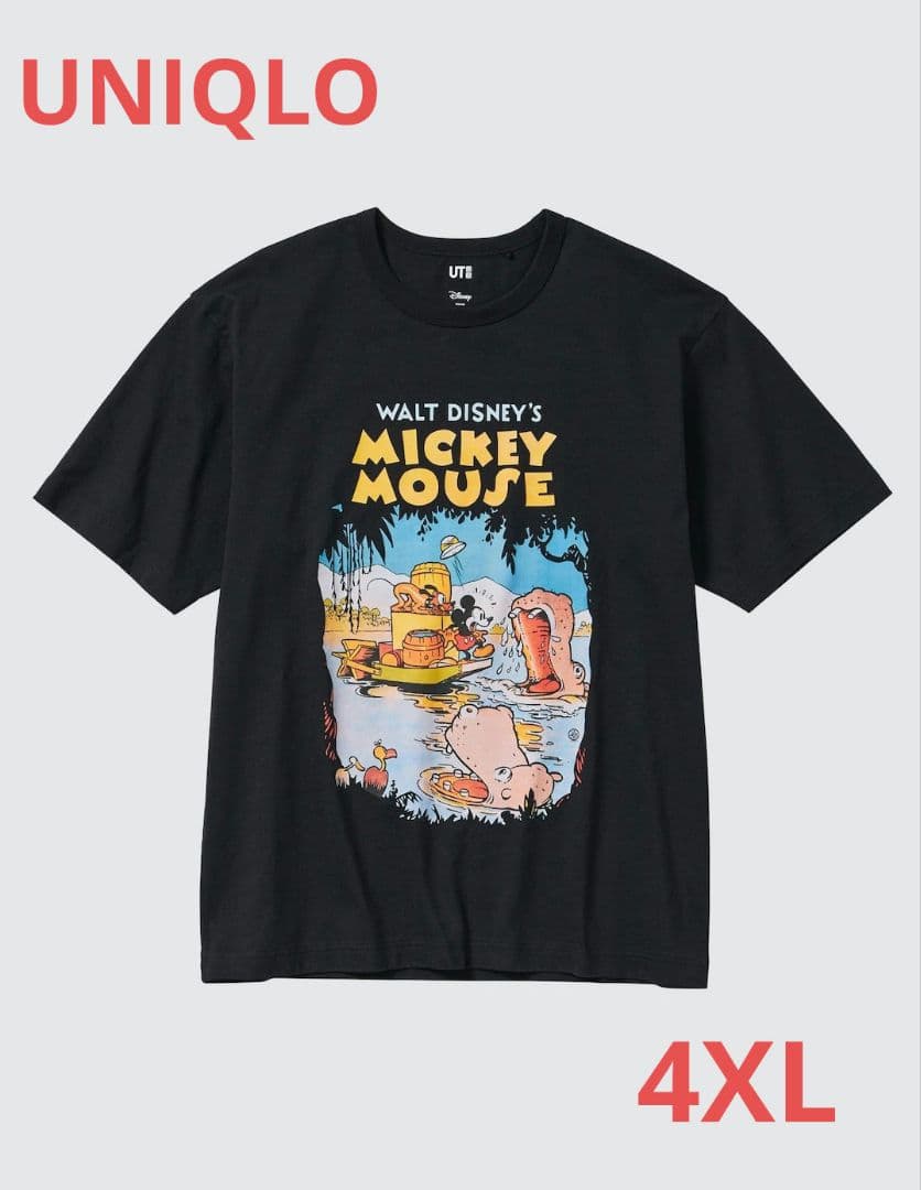 ユニクロ UT Disney ミッキーマウス Tシャツ 4XL 黒 - メルカリ