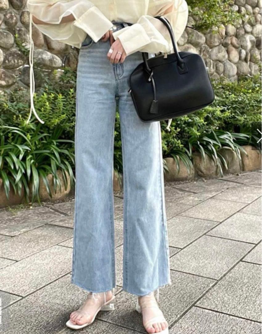 GRL フリンジセミフレアデニムパンツ[cu166] by メルカリ