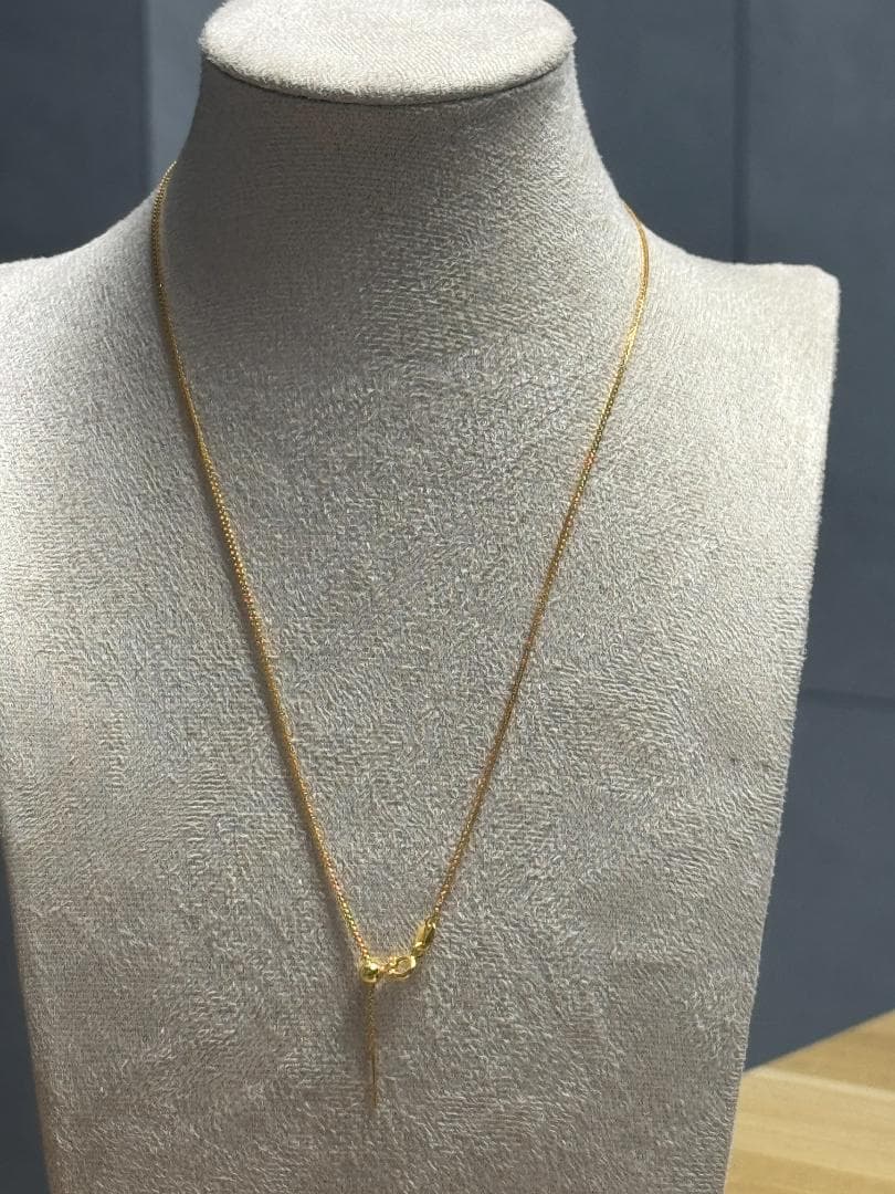 0.9mm 45cm K18 ロープ ネックレス フリーアジャスター 18金 - メルカリ