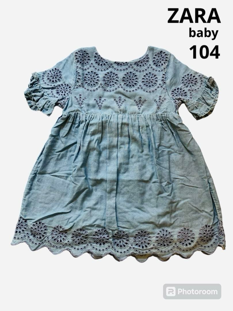 ZARA ザラベビー デニムワンピース 半袖 104cm by メルカリ