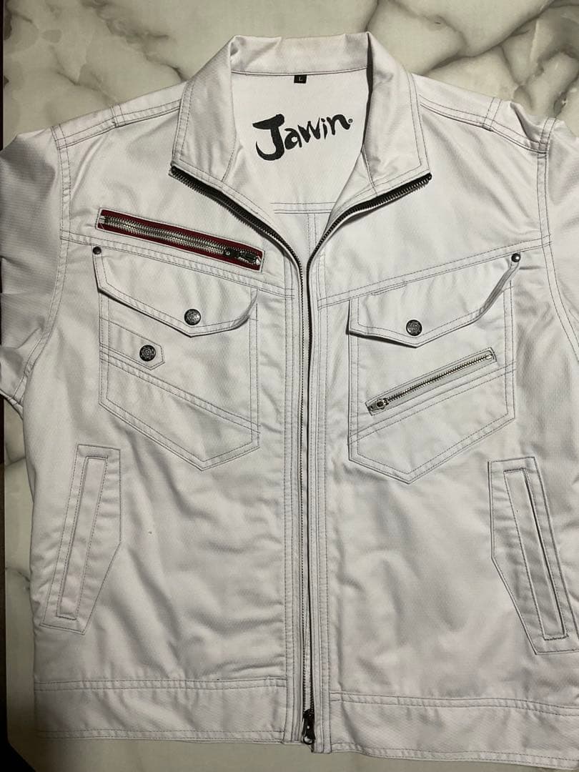 古着・Jawin ・ ジャウィン 52100・ 作業服シルバー・白系・サイズ L - メルカリ