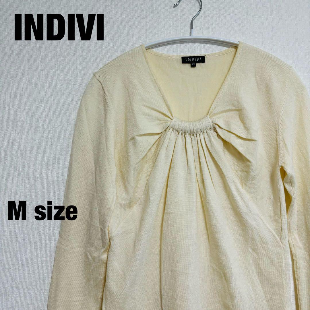 インディヴィ カットソー INDIVI Mサイズ Vネック トップス クリーム色 - メルカリ