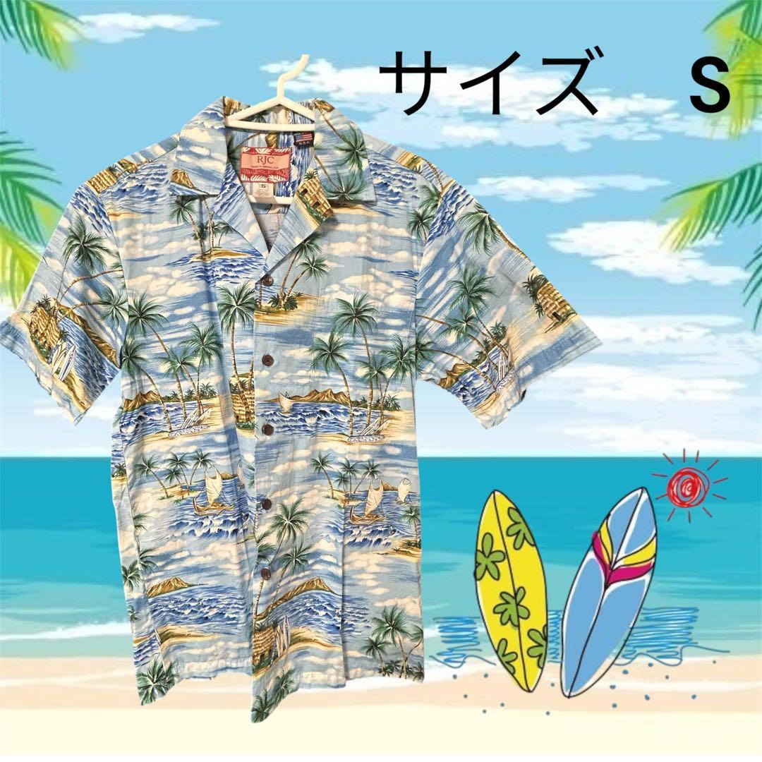 ロバートクランシー RJC アロハシャツ ヤシの木 USA製 夏 S - メルカリ