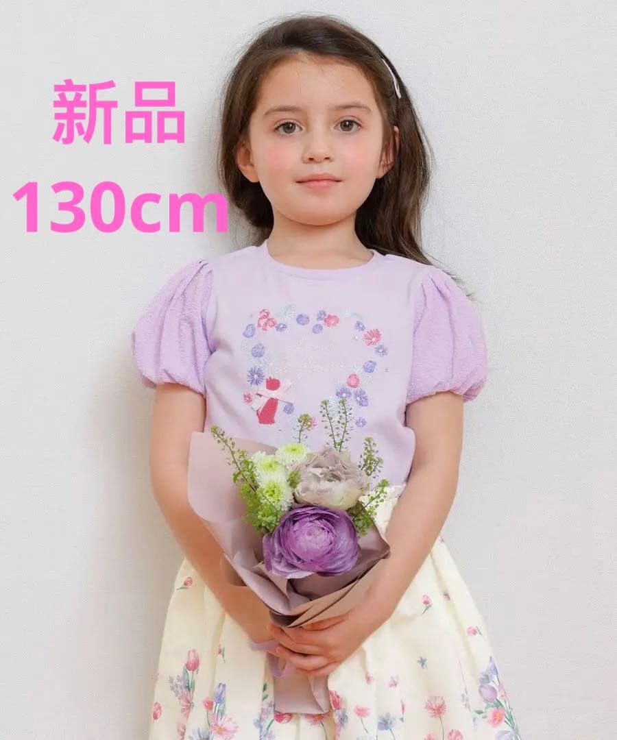 新品 anyfam フラワー 刺繍 Tシャツ 130cm by メルカリ