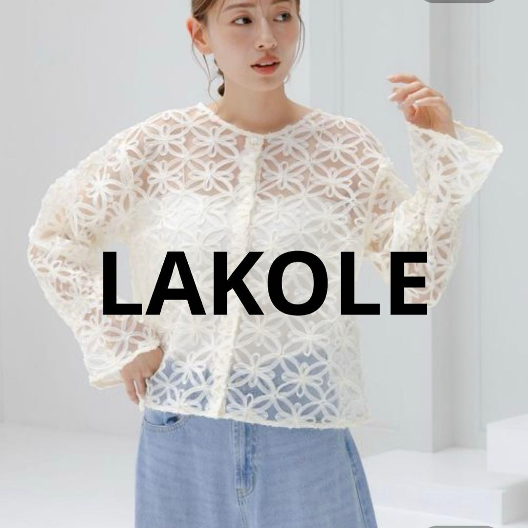 【LAKOLE】 2WAY バテンレースブラウス ホワイト フリーサイズ - メルカリ