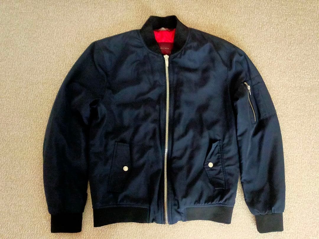 ZARA MAN MA1 ブルゾン 濃紺 - メルカリ