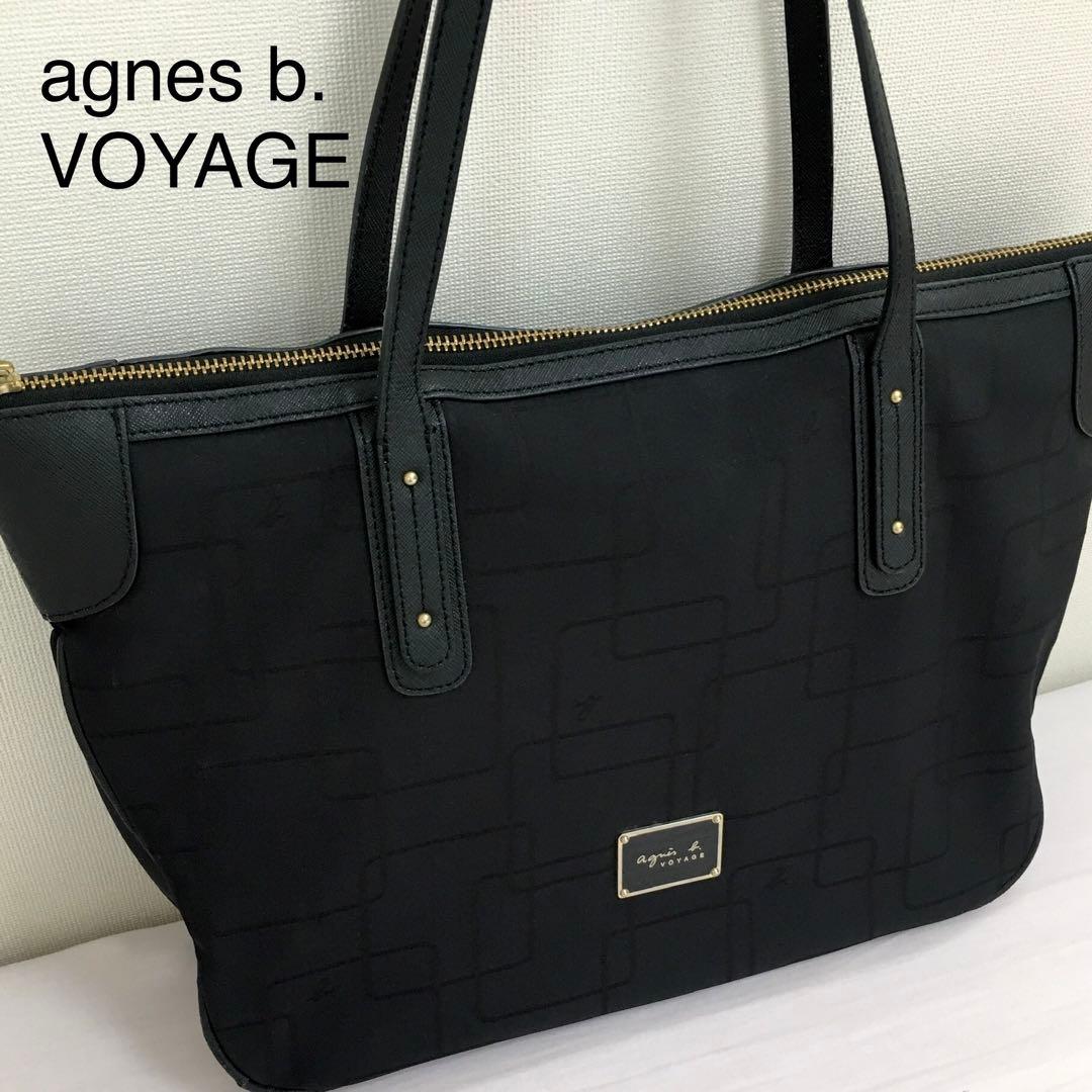 agnes b.VOYAGE☆A4収納可☆ポリ・ナイロン×本革トート - メルカリ