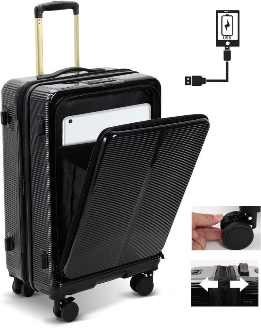 スーツケース 機内持ち込み フロントオープン M 70l-84l 4泊-6泊 - メルカリ