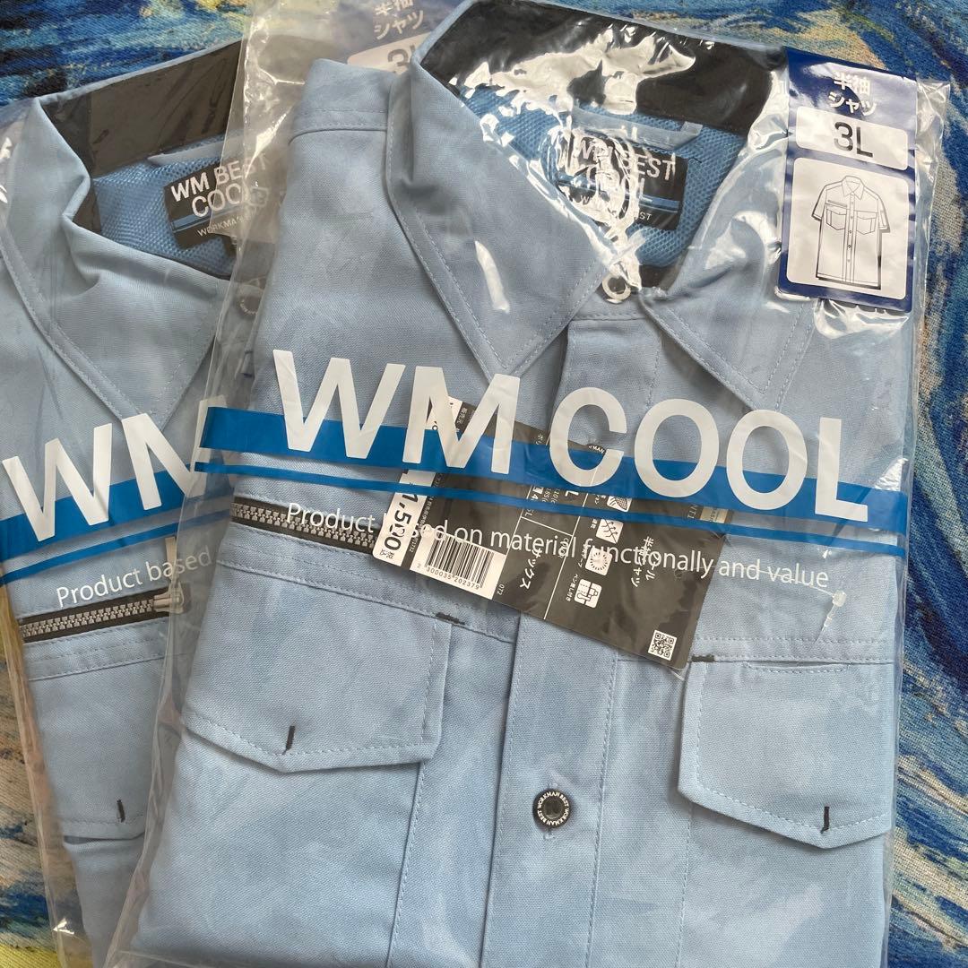 WM COOL 3L ワークシャツ 半袖 2枚セット - メルカリ