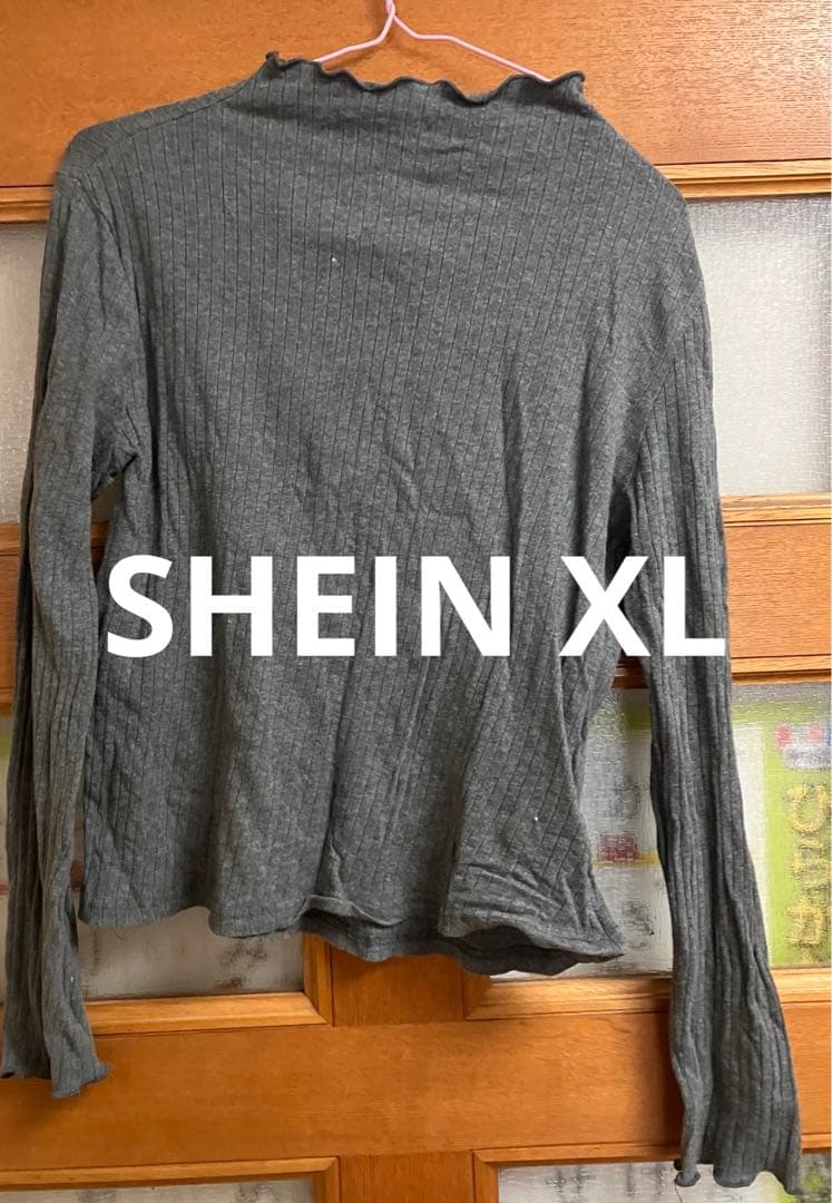 SHEIN XL レタストリムリブニットティー - メルカリ