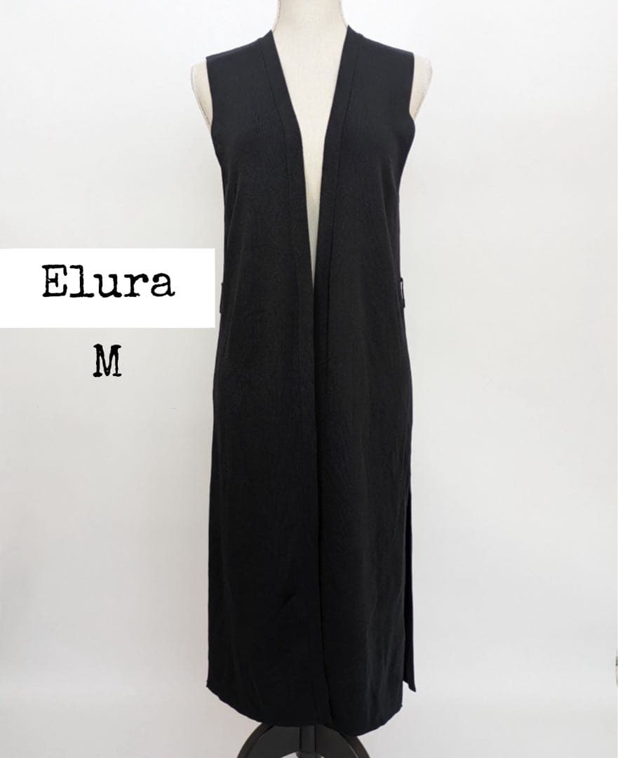 SALE【Elura】無地 ノースリーブ ロングトップス ブラック系 M - メルカリ