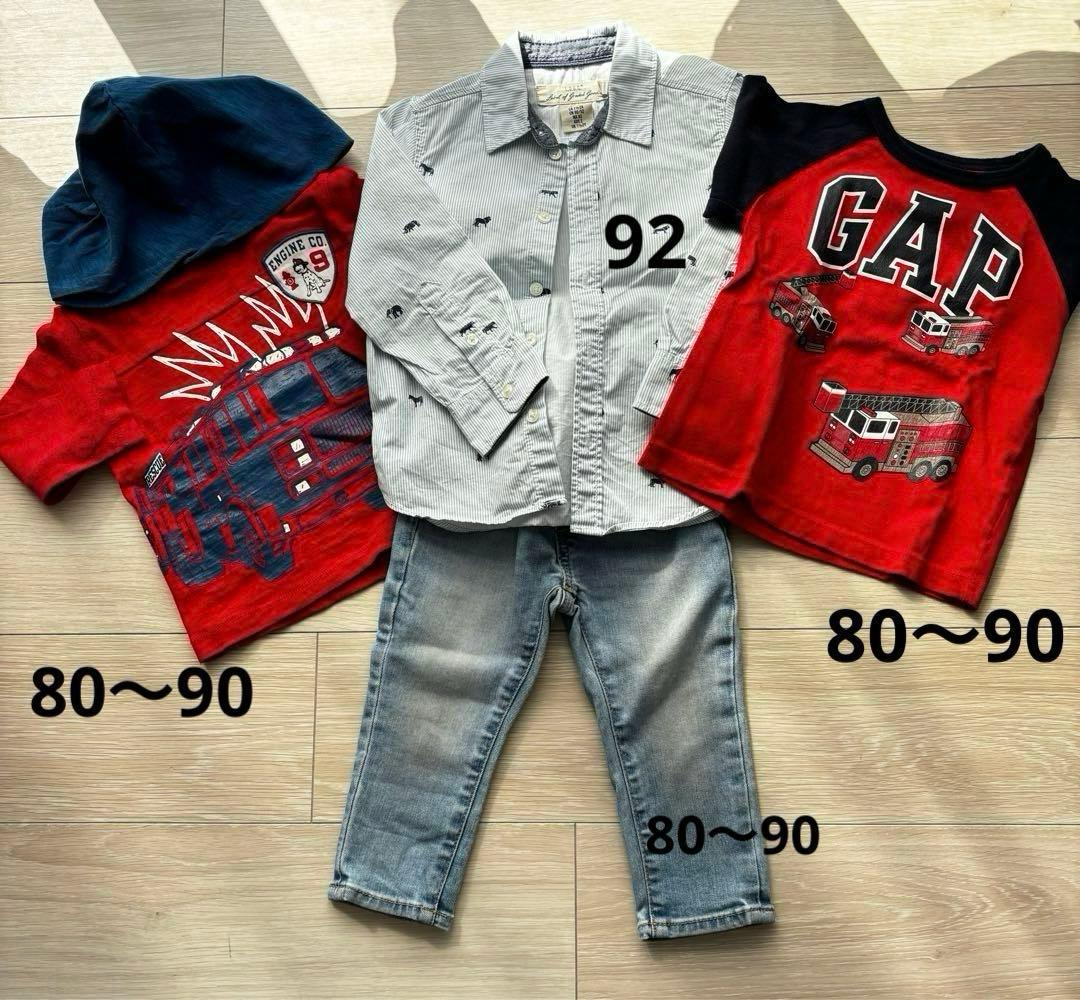 GAP H＆M 男の子セット 80～92 消防車 動物シャツ - メルカリ