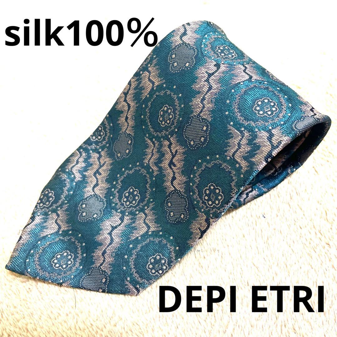 DEPI ETRI ネクタイ シルク100％ グリーン 花柄 - メルカリ