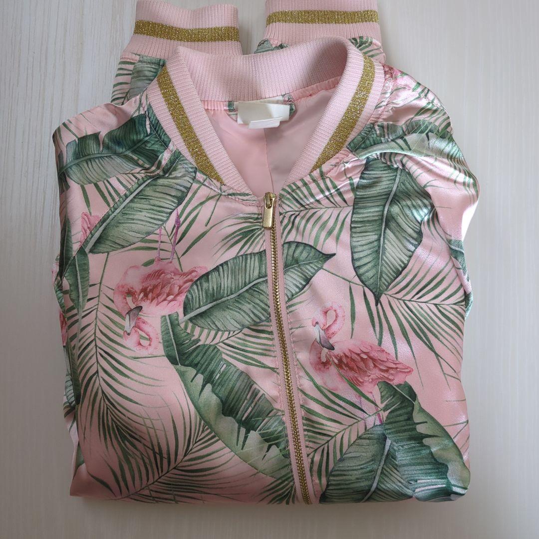 【中古】エイチアンドエム H&M スカジャン ピンク ブルゾン フラミンゴ - メルカリ