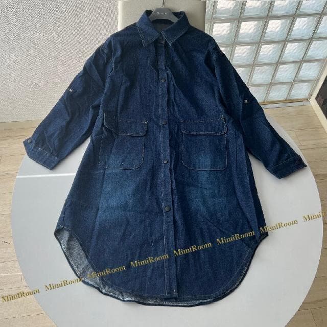 【3L4L(5L)】蓋つきBIGポケット ロング丈ヘムライン デニムアウターJK - メルカリ