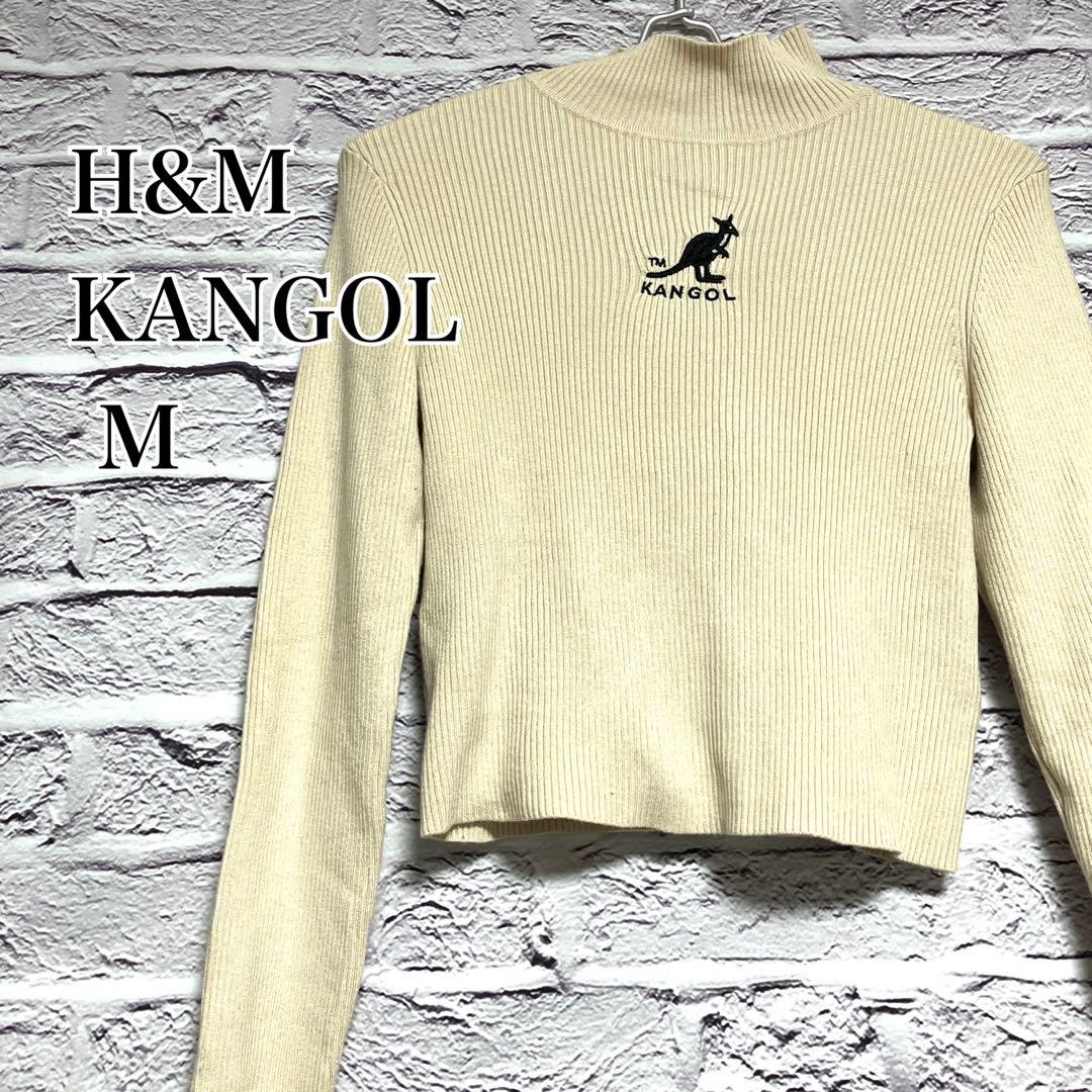 H&M KANGOL リブタートルネック M レディース 丈短めニット ベイジュ - メルカリ