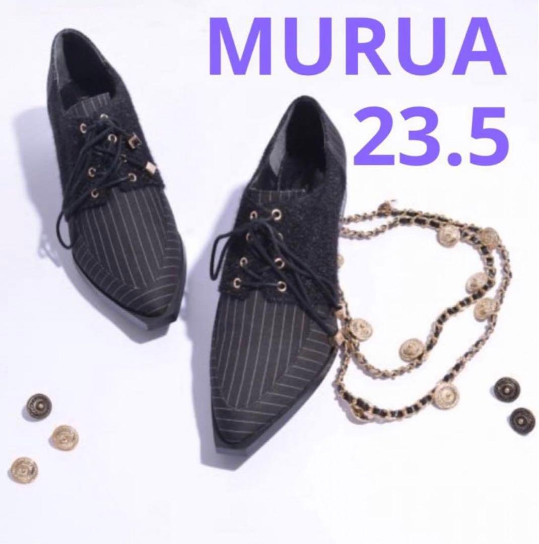 中古美品♡MURUA ローファー TAP SHOES ボーダー 23.5 - メルカリ