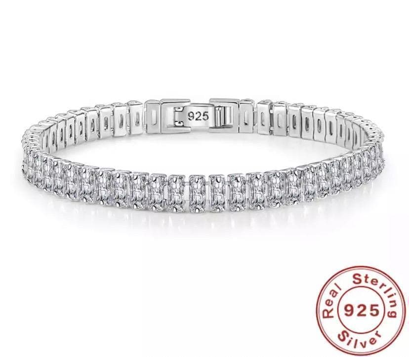 606 シルバー ブレスレット s925 czダイヤモンド ジルコン 男女兼用 - メルカリ