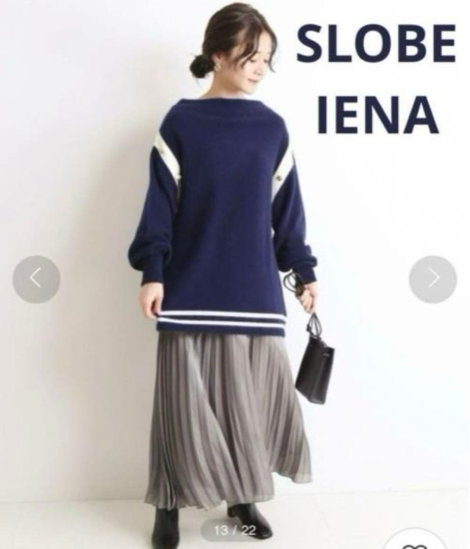 SLOBE IENA スローブイエナ アンゴラマリンニット 金ボタン ネイビー - メルカリ