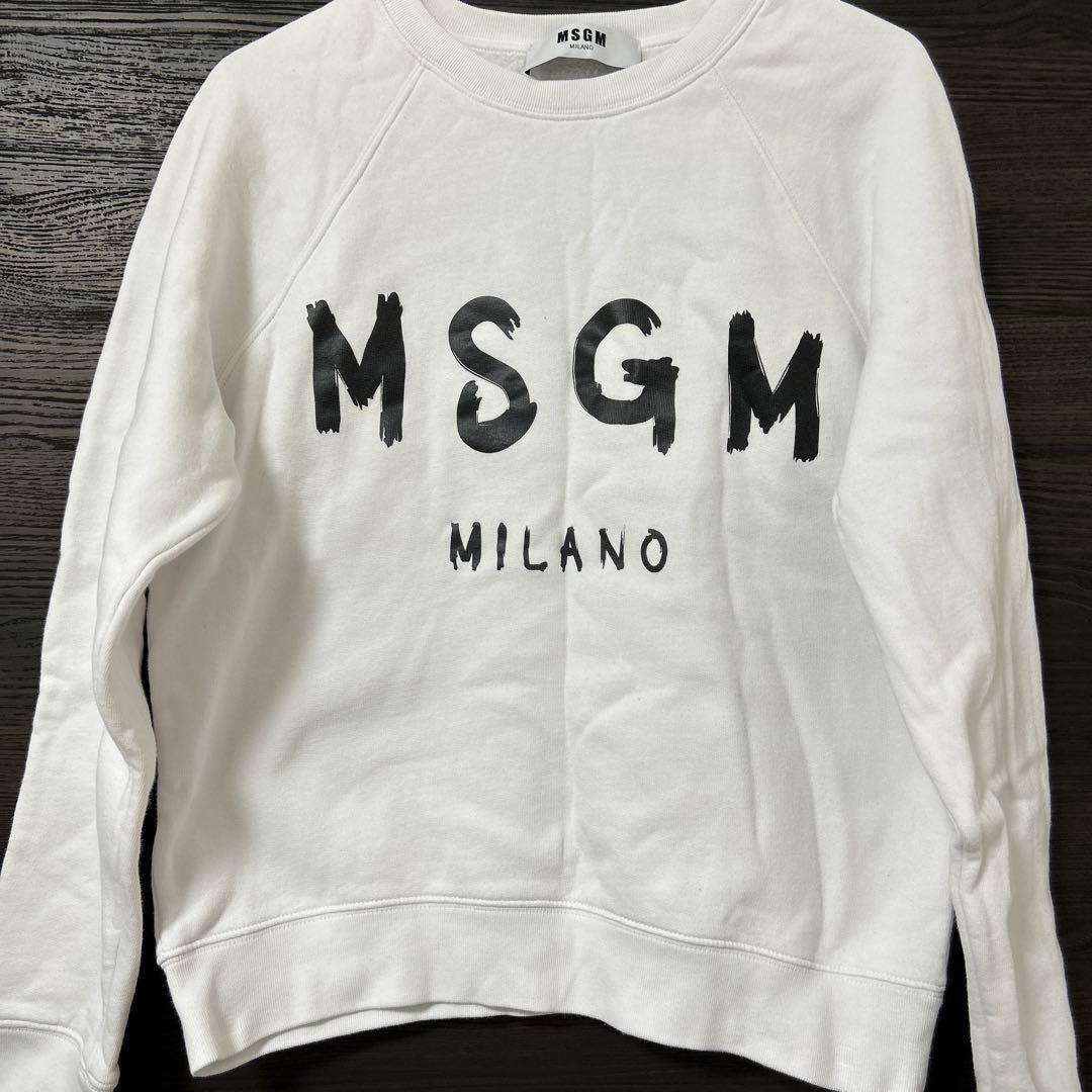 64.0%OFF MSGM エムエスジイエム 白 ホワイト スウェット トレーナー M 祝開店！大放出セール開催中 | swim.main.jp