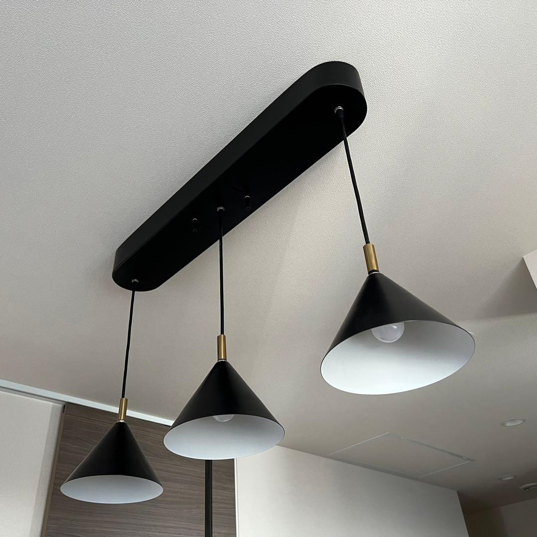 LOWYA 3灯ペンダントライト（ご希望の方にゴールド加工・LED電球2灯付） - メルカリ