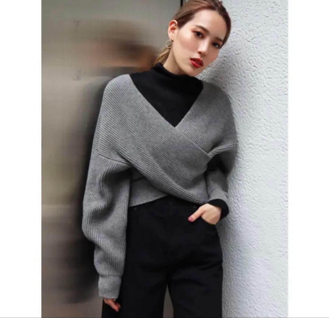 EMODA エモダ フロントクロス2WAYニット グレー Fサイズ - メルカリ