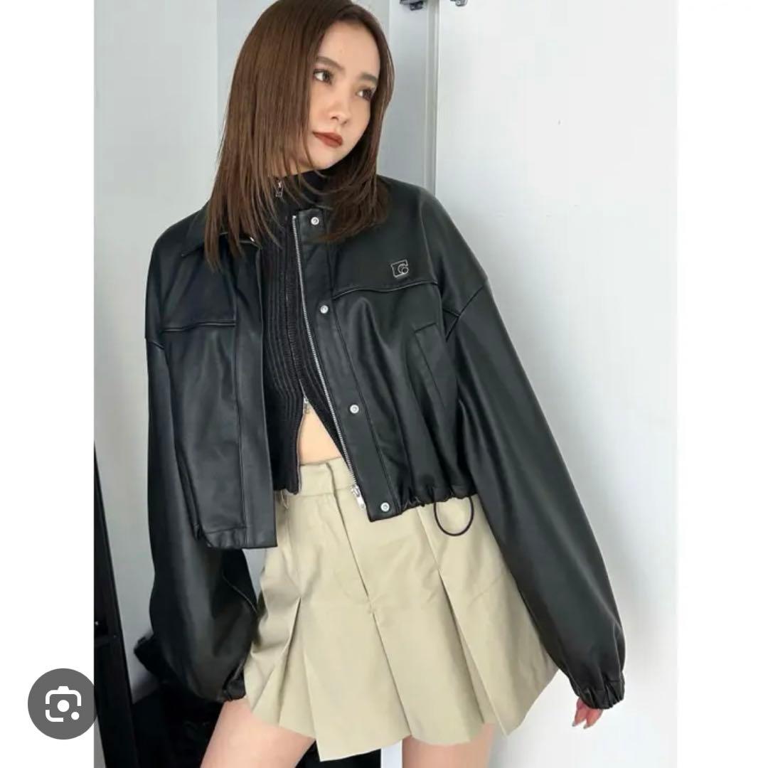 EMODA eマークボックスショートブルゾン レザーブルゾン - メルカリ