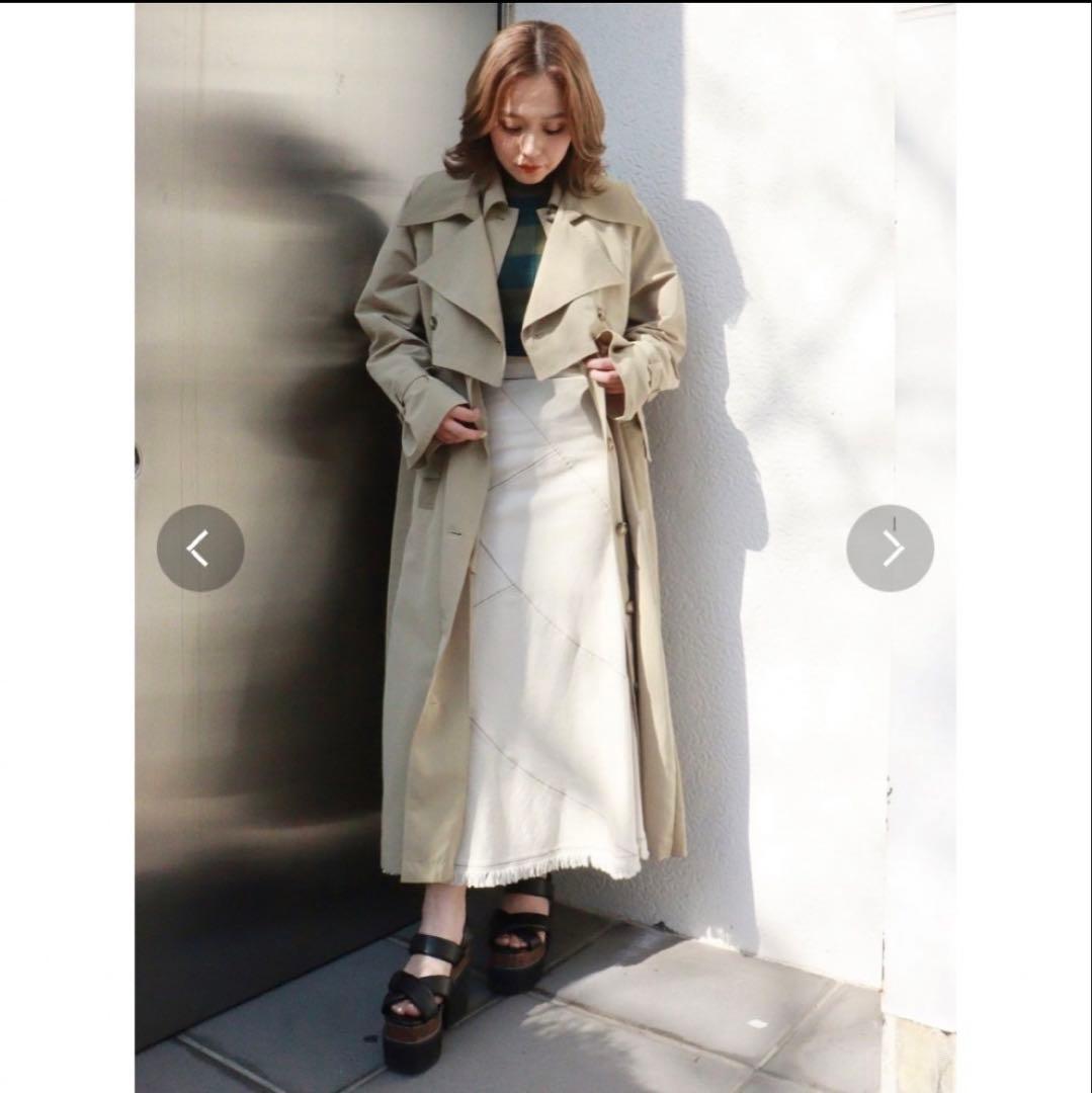 極美品使用一回！MURUA 3way トレンチコート ベージュ ウエストベルト付 - メルカリ