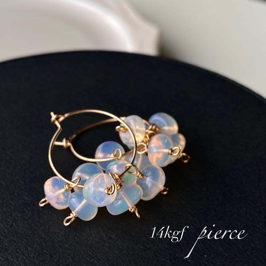 【No.118】14kgf プレシャスオパール フープ ピアス - メルカリ