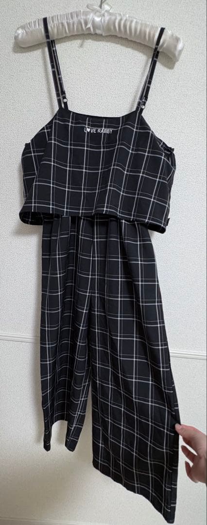 人気！早い者勝ち！LOVE RABBY チェック柄オーバーオール 160 - メルカリ
