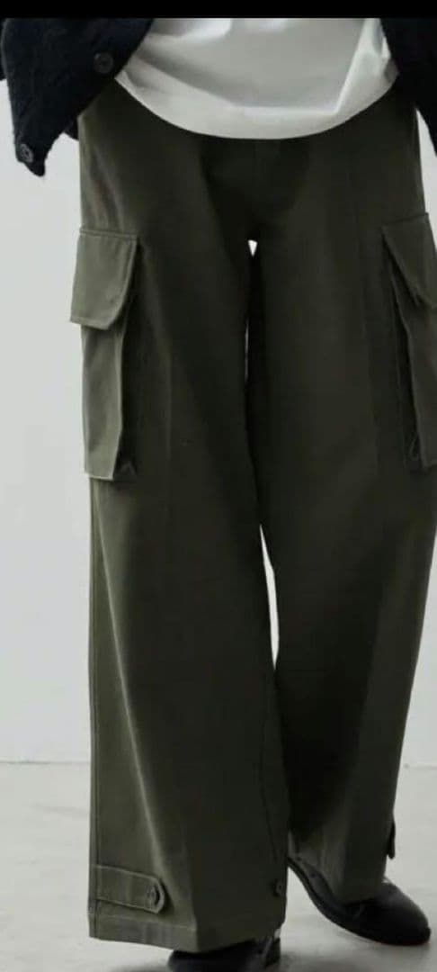 CLEL M-47 タイプ ミリタリー フレア カーゴ パンツ オリーブグリーン - メルカリ