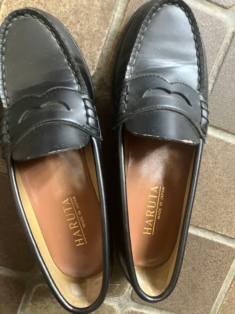 HARUTA 黒 ローファー 23 EE - メルカリ