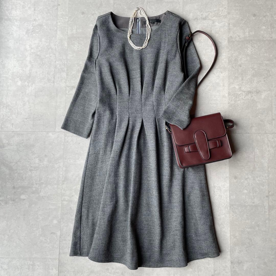 ANAYI アナイ ウール100% フレアタックワンピース Aライン グレー by メルカリ