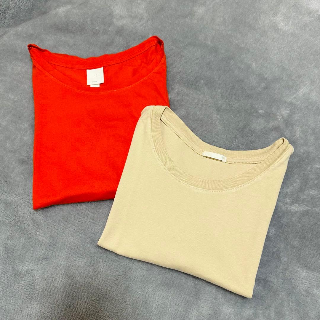 H&M, GU 半袖Tシャツ オレンジ ベージュ S, M - メルカリ