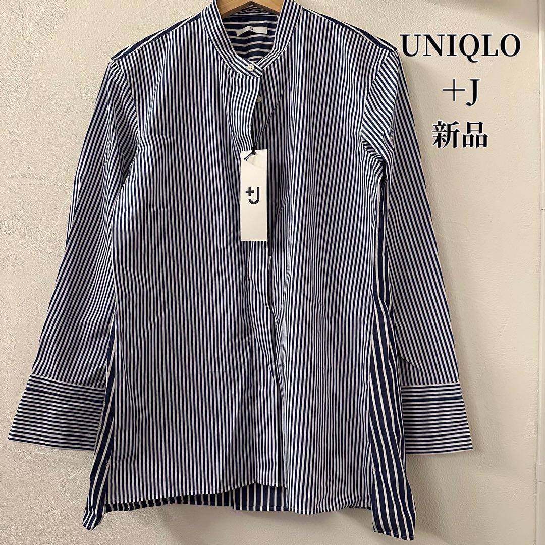 新品 UNIQLO +J スーピマコットンスタンドカラーストライプシャツ M - メルカリ