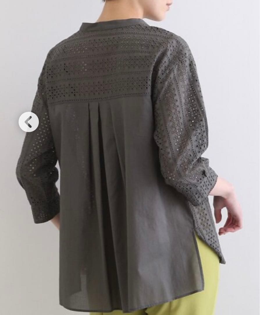 INDIVI 新品 カットワークレースバンドカラーブラウス by メルカリ