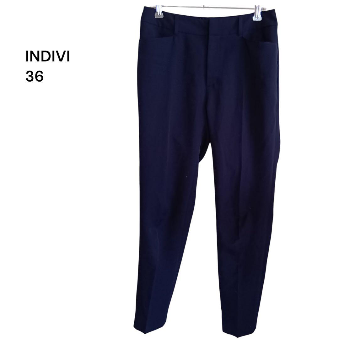 INDIVI インディヴィ カラーベイカーパンツ ネイビー 36 - メルカリ