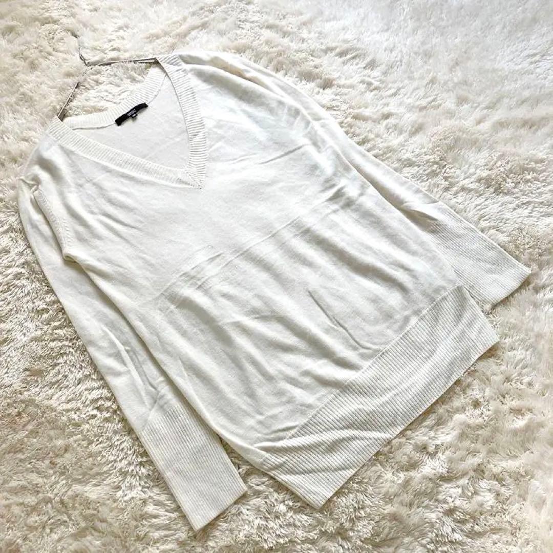 【美品】OZOC オゾック 白 ホワイト 長袖 ニット Vネック M 38 春 - メルカリ