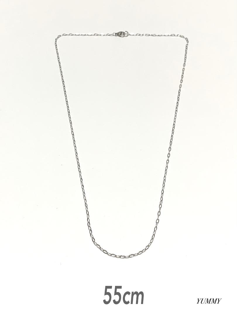 【オーバルリングネックレス 2mm シルバー 55cm 1本】ステンレス a14 by メルカリ