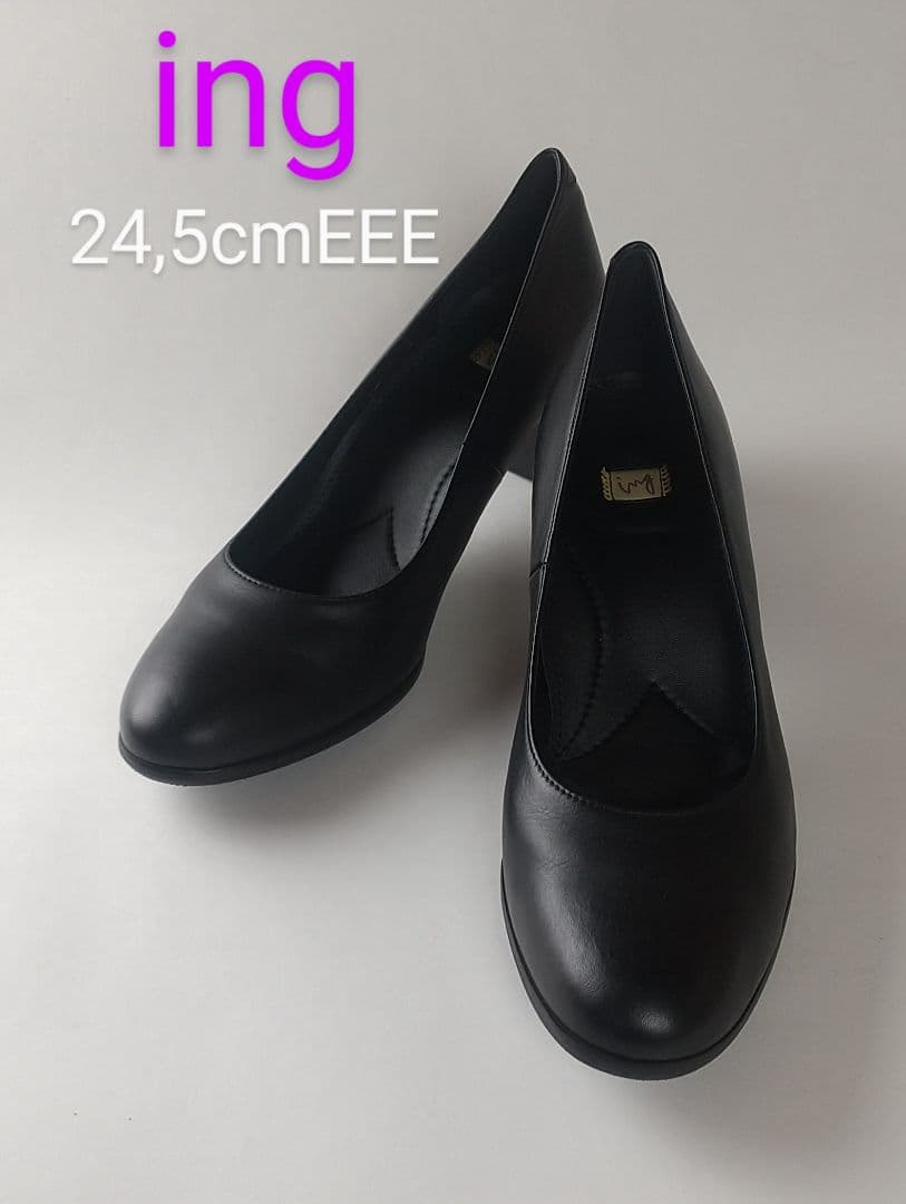 ブラックパンプス ing 24,5cm EEE by メルカリ