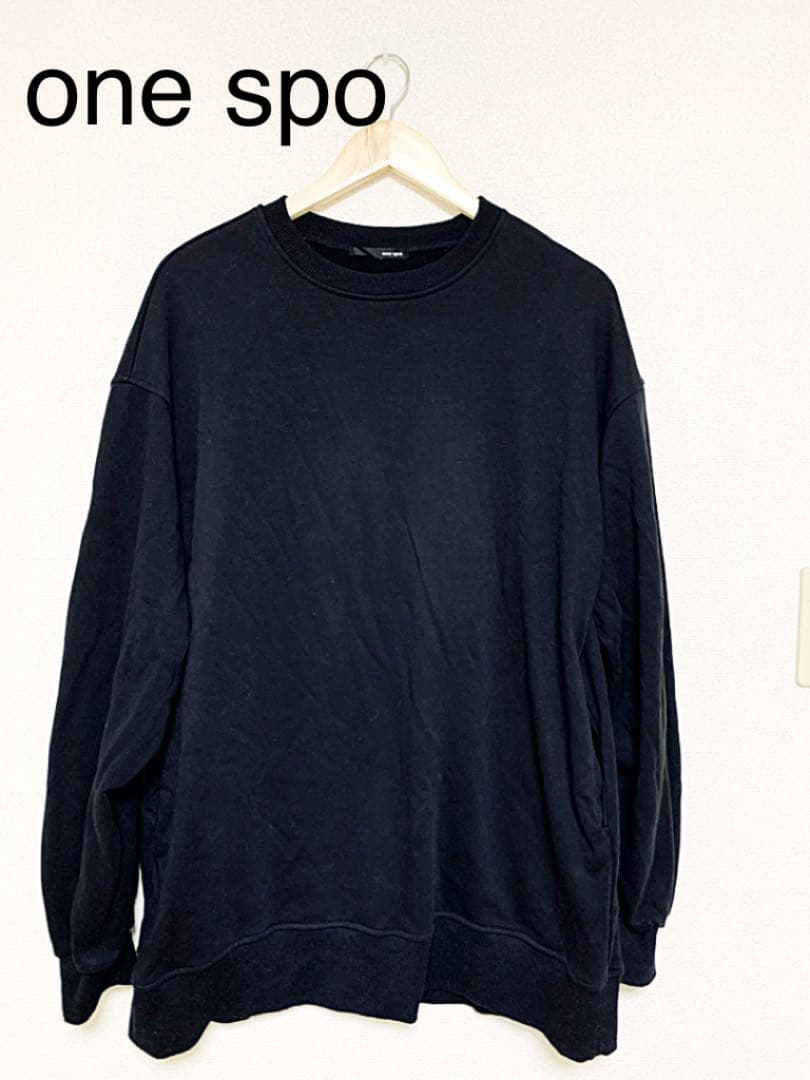one spo 黒トレーナー - メルカリ