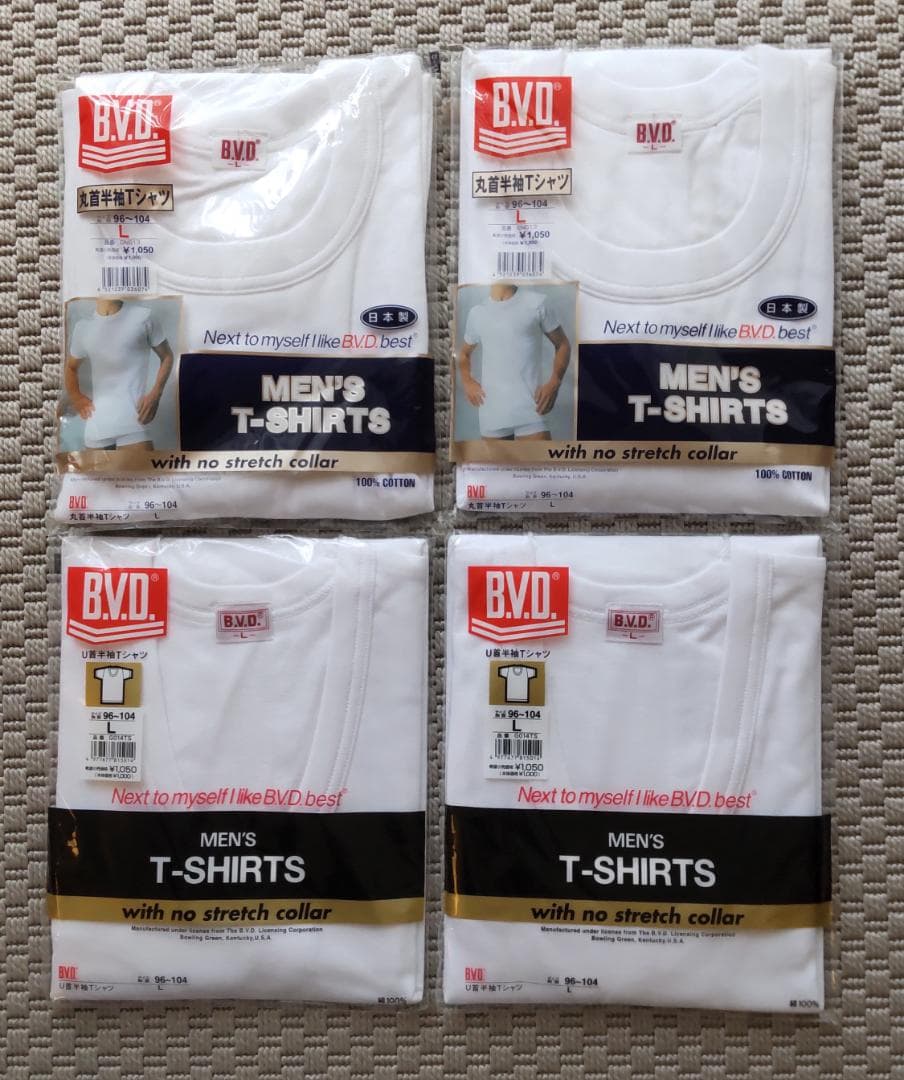 4枚セット 新品未使用 BVD ビーブイディー 丸首・U首半袖Tシャツ by メルカリ