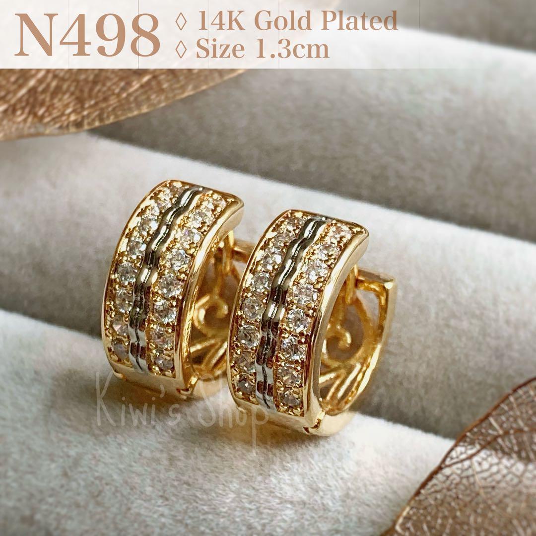 匿名配送 14KGP CZダイヤ パヴェ バイカラー ミニフープピアス N498 - メルカリ