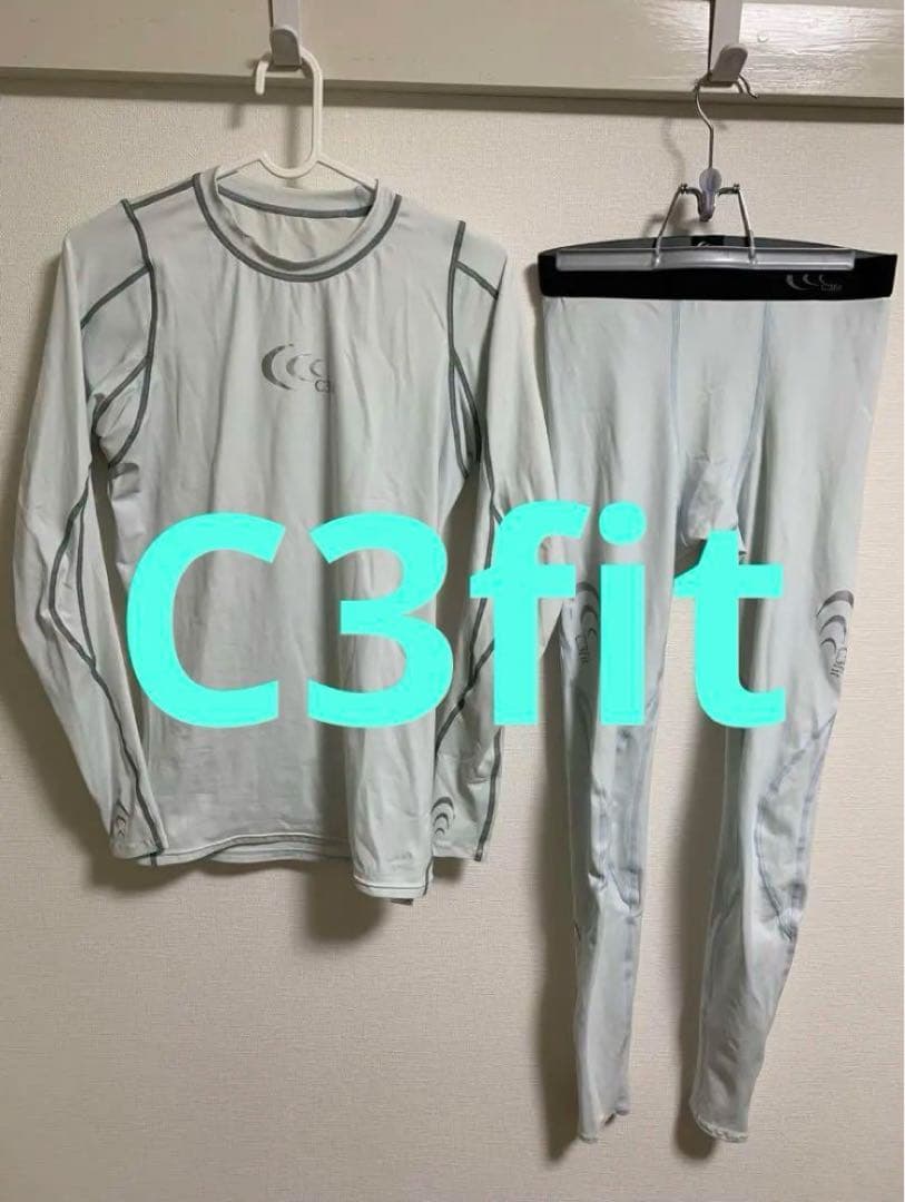 C3fit コンプレッションウェア メンズ XL ホワイト 上下セット - メルカリ