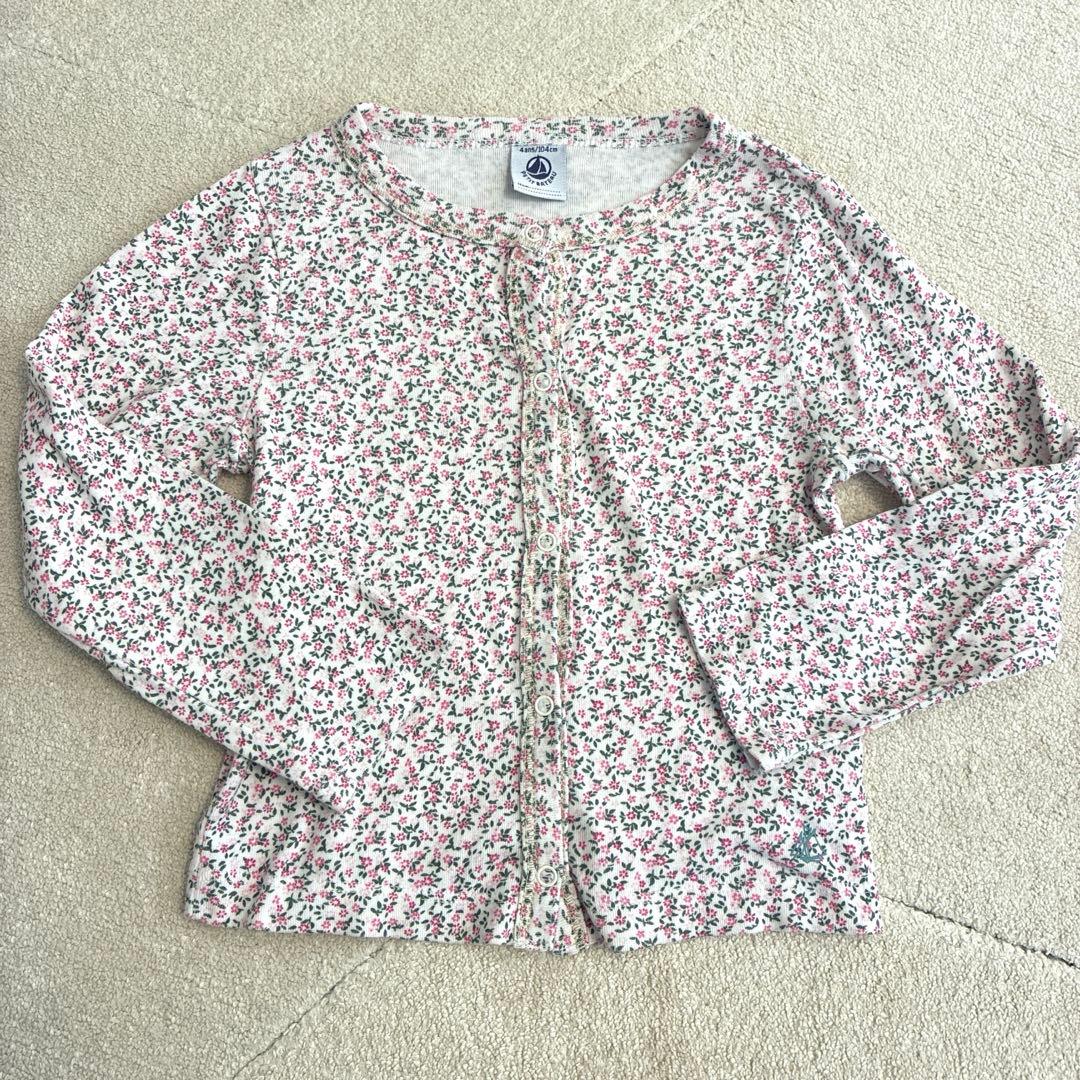 【美品】PETIT BATEAU 花柄カーディガン 104cm - メルカリ