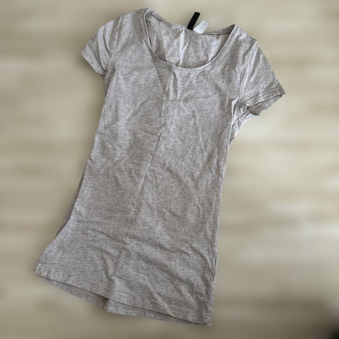 H&M Tシャツ トップス ベージュ xs ストレッチ - メルカリ