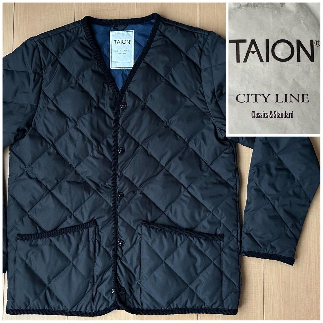 L TAION Vネック ダウン ジャケット タイオン 黒 - メルカリ