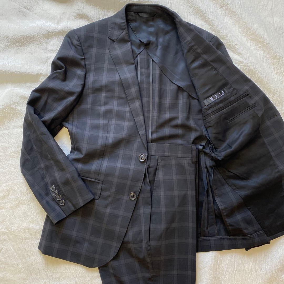 アオキ AOKI MAJI チェック スーツ 細身 Y5 セットアップ - メルカリ